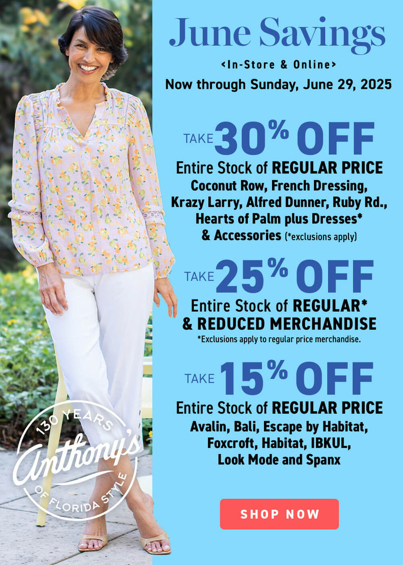 Women's Clothing & Ladies Resort Wear | Anthony's Florida