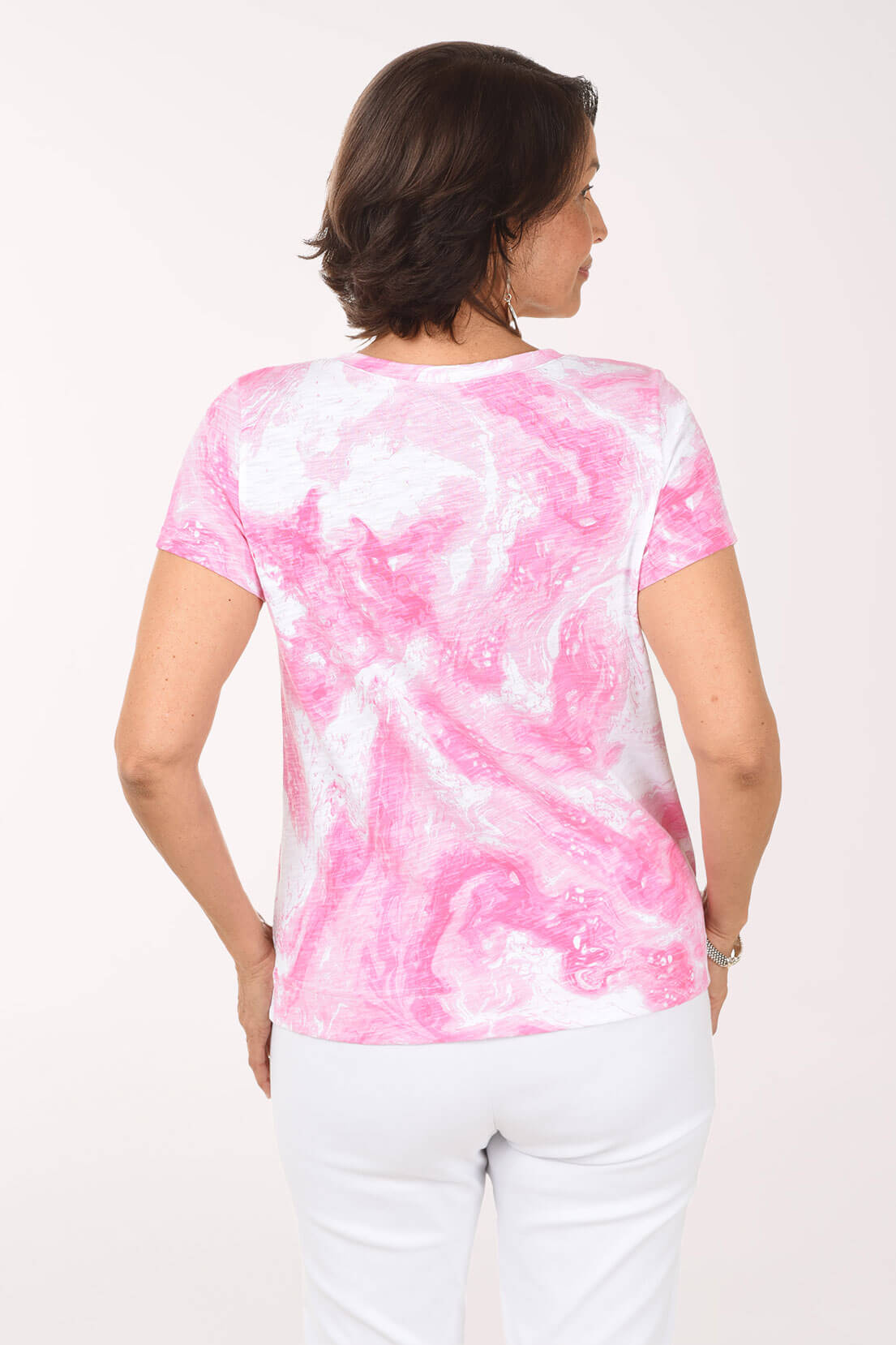 Cosmo Pink Ocean Marble Cotton Tee | Escape by Habitat