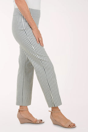 Black Stripe Flared Ankle Pant | Krazy Larry