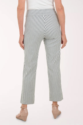 Black Stripe Flared Ankle Pant | Krazy Larry
