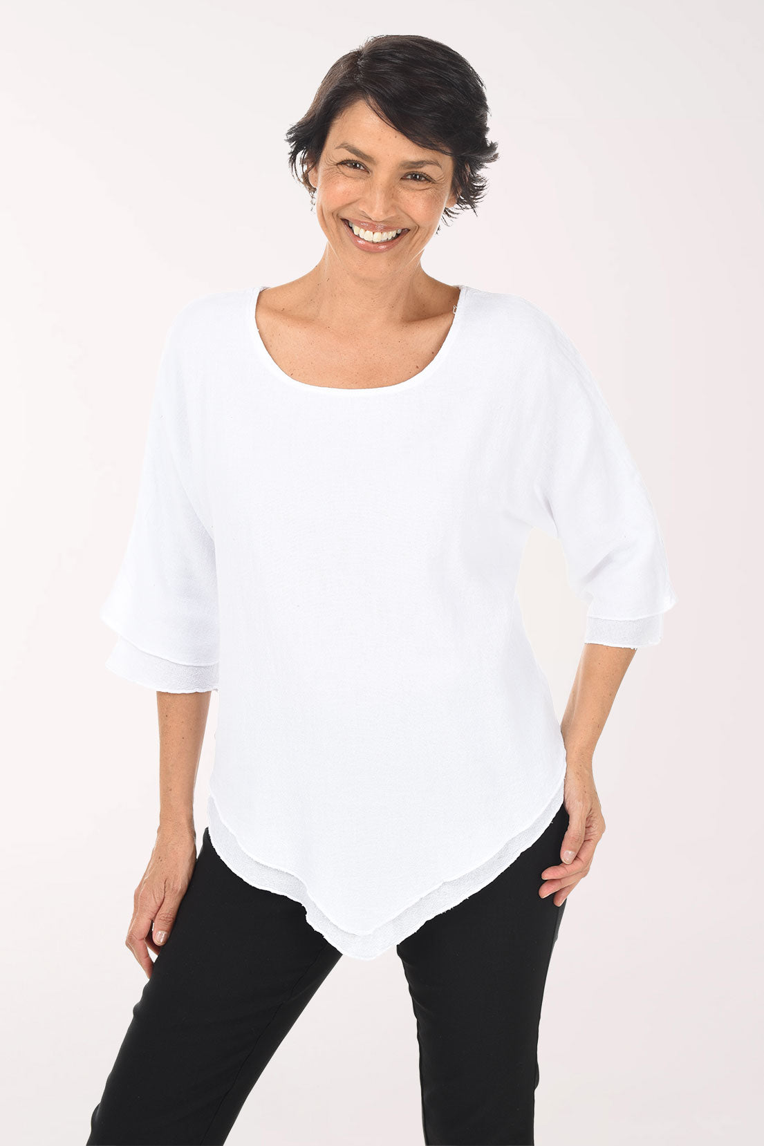 Dolman Double Layer Crinkle Top