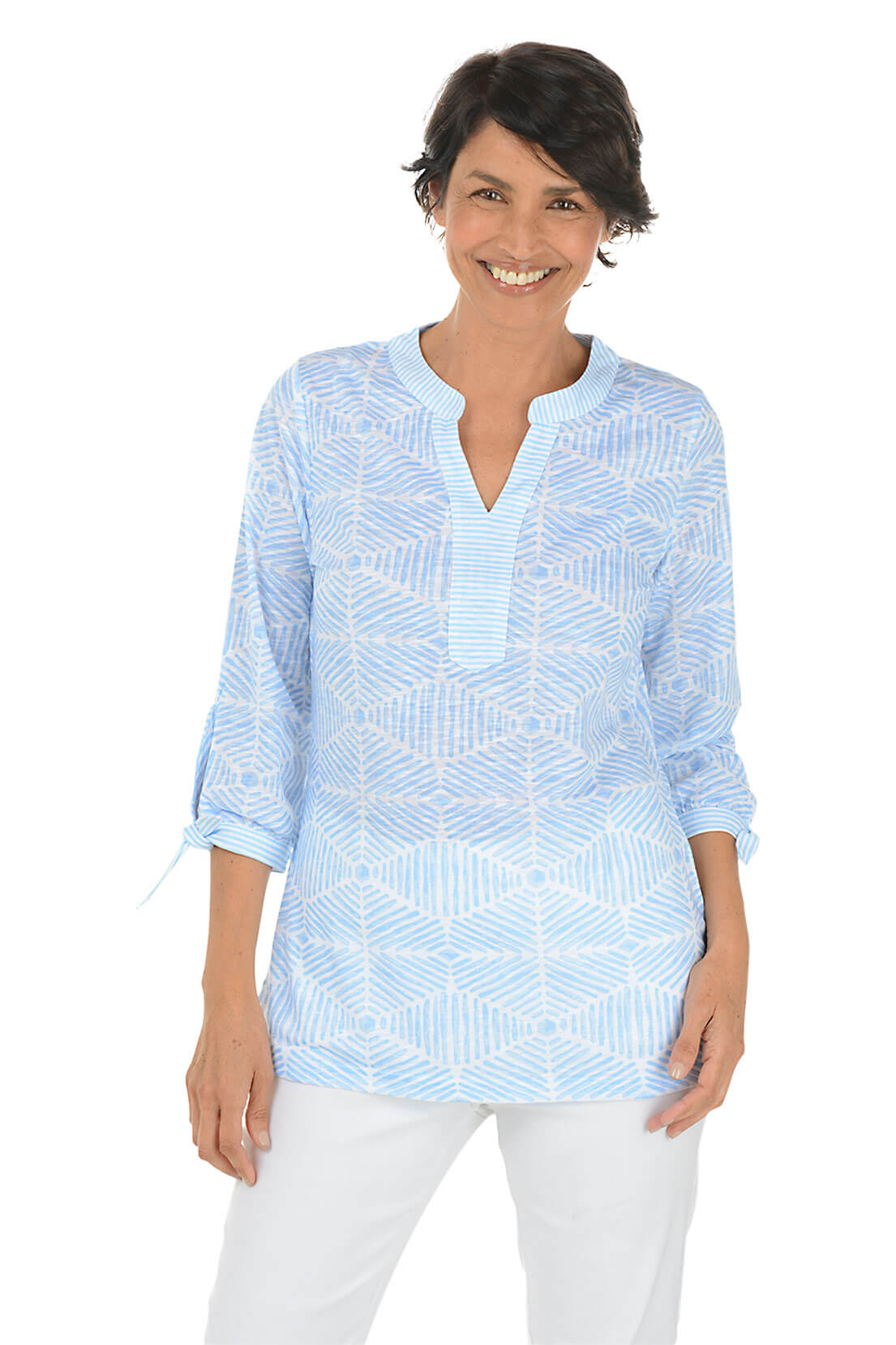 Soundwaves Knotted Sleeve Top | Tango Mango