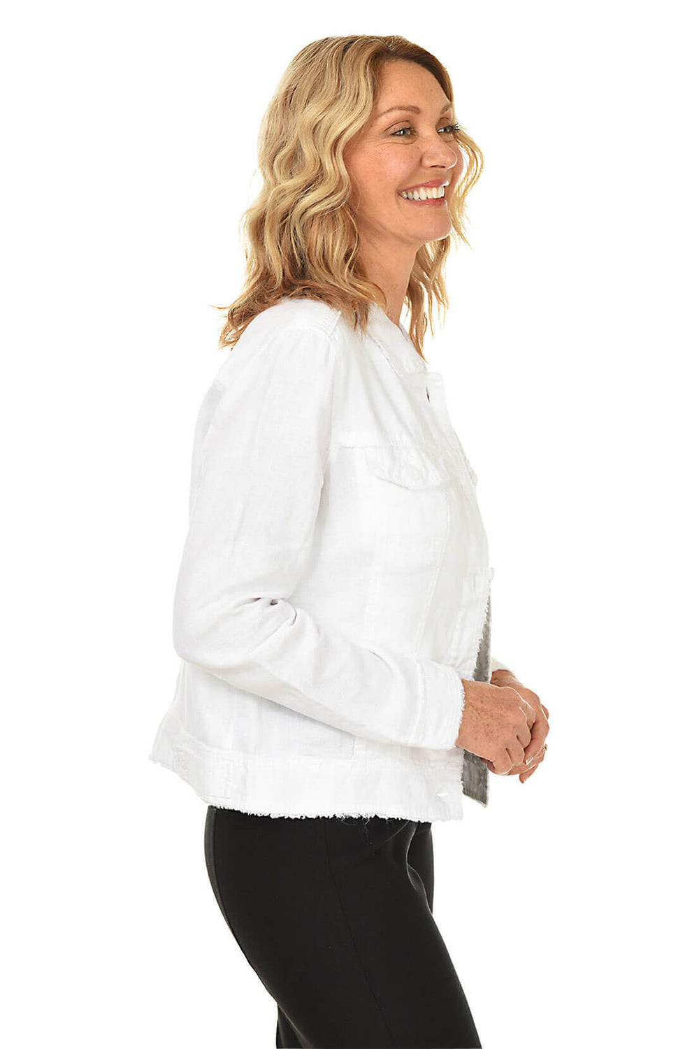 Women's 100% Linen Button Front Jacket | Travel-Friendly Resort Wear